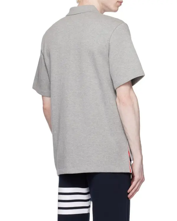 Thom Browne Rwb Pocket Trim Polo Shirt - Light Gray