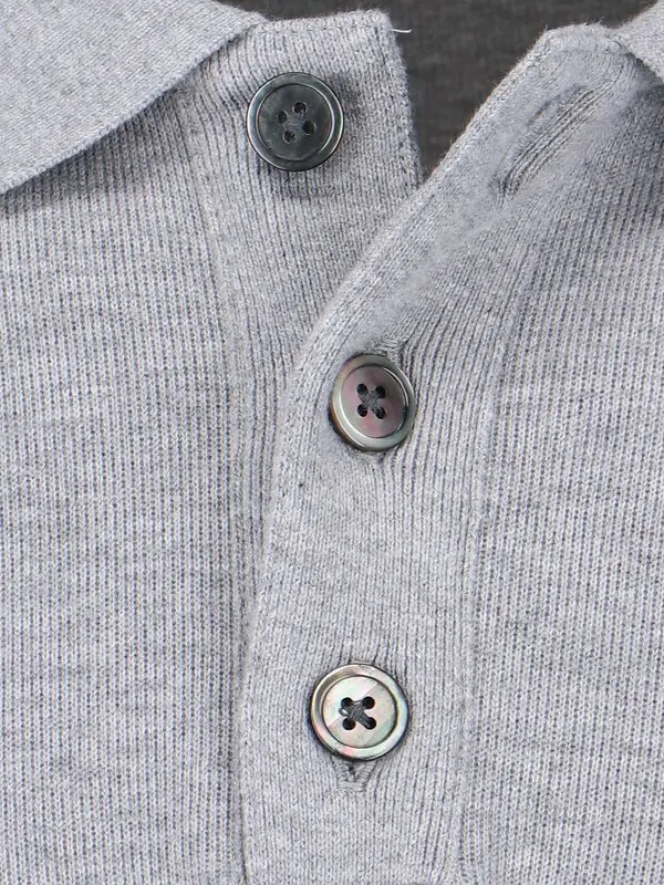 Thom Browne Rwb Pocket Trim Polo Shirt - Light Gray