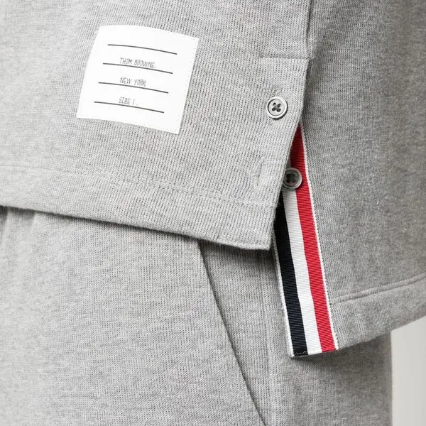 Thom Browne Rwb Pocket Trim Polo Shirt - Light Gray