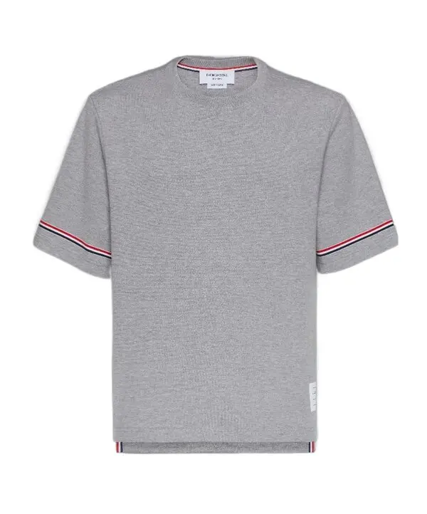 Thom Browne Rwb-stripe Crewneck T-shirt - Grey