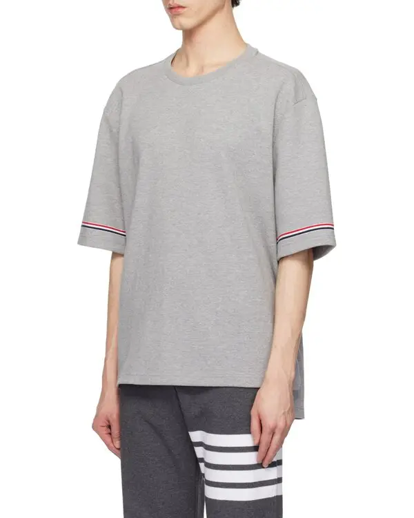 Thom Browne Rwb-stripe Crewneck T-shirt - Grey