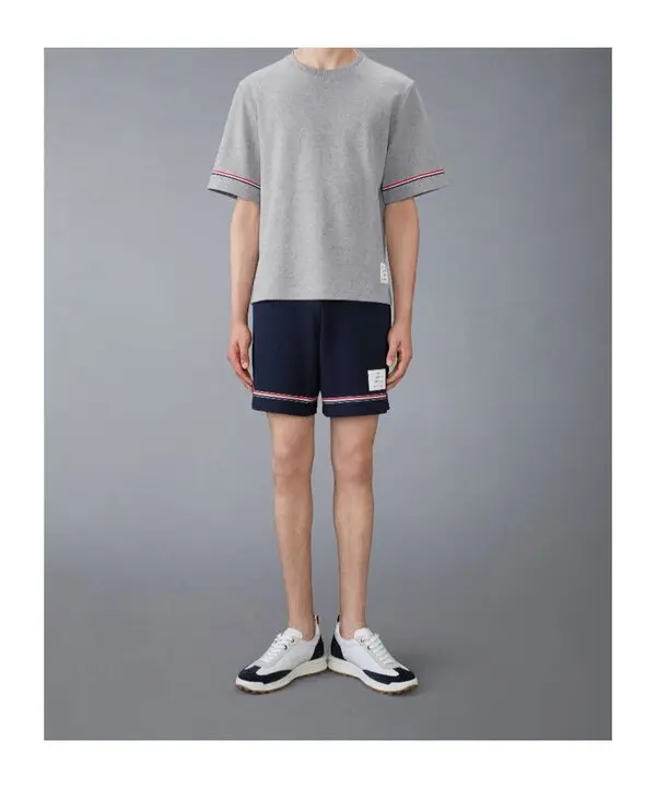 Thom Browne Rwb-stripe Crewneck T-shirt - Grey