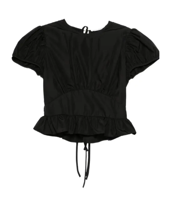Cecilie Bahnsen Short Sleeve Top With Tie Detail
