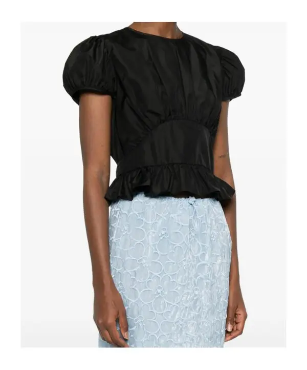 Cecilie Bahnsen Short Sleeve Top With Tie Detail