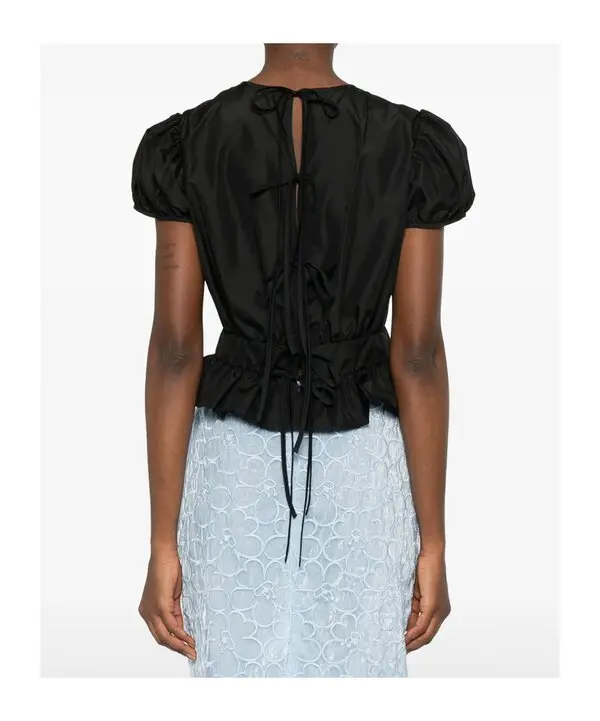 Cecilie Bahnsen Short Sleeve Top With Tie Detail