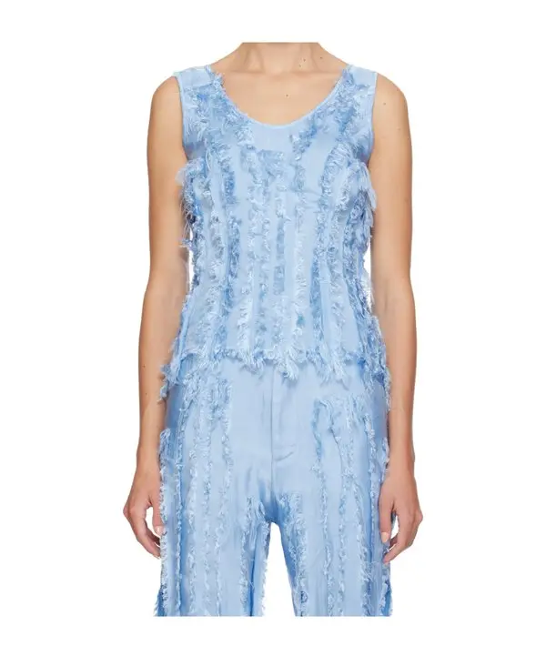 EDWARD CUMING Crew Neck Vest - Light Blue