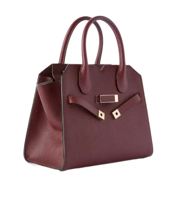 VALEXTRA Milano Mini Top Handle Bag - Wine Red