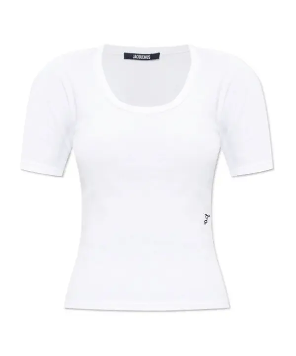Jacquemus Scoop-neck Cotton T-shirt - White
