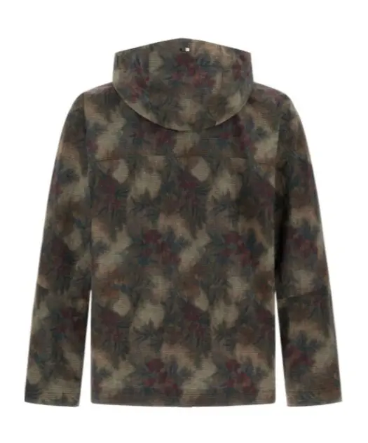 Herno All-over Patterned Zip-up Hooded Coat - Black