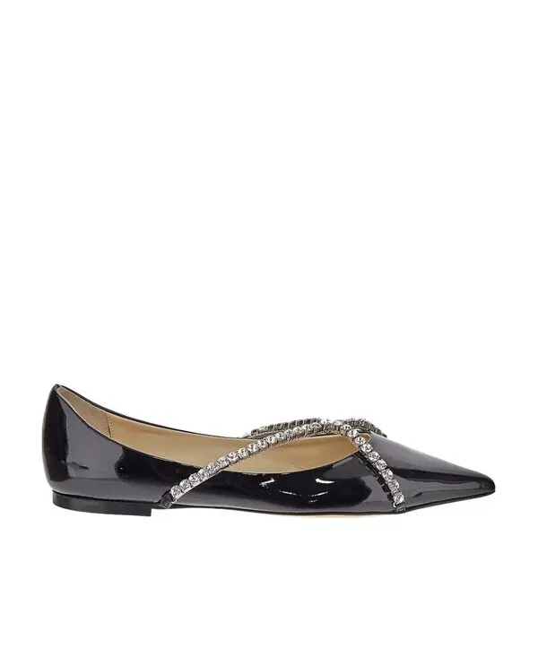 JIMMY CHOO Pointed Toe Embellished Flat Shoes