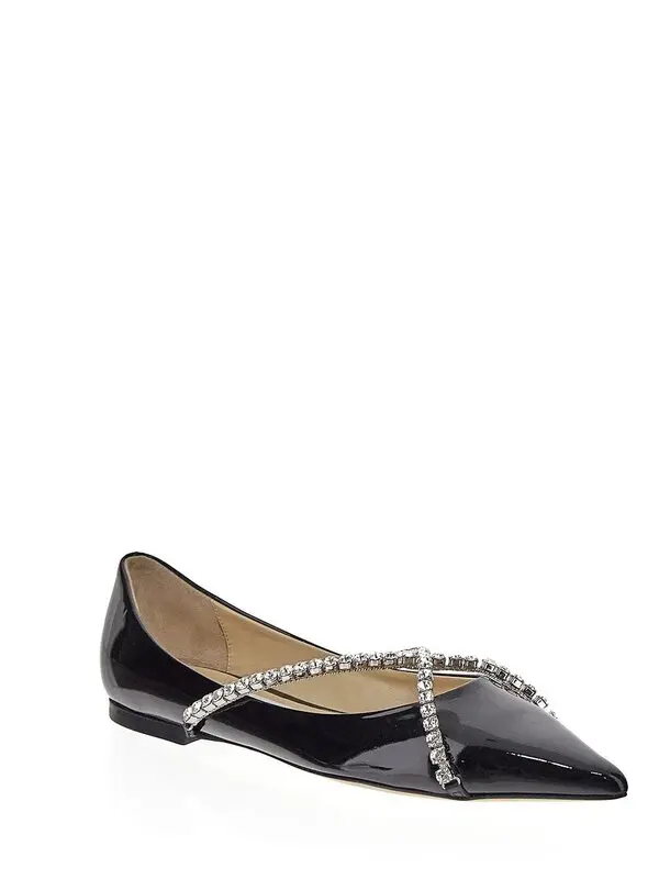 JIMMY CHOO Pointed Toe Embellished Flat Shoes