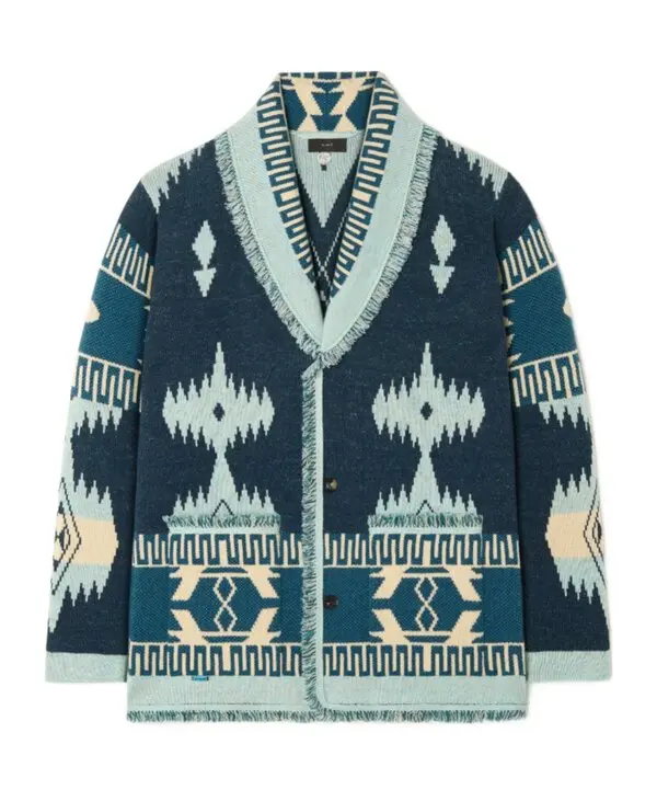 Alanui Icon Jacquard Cardigan - Blue