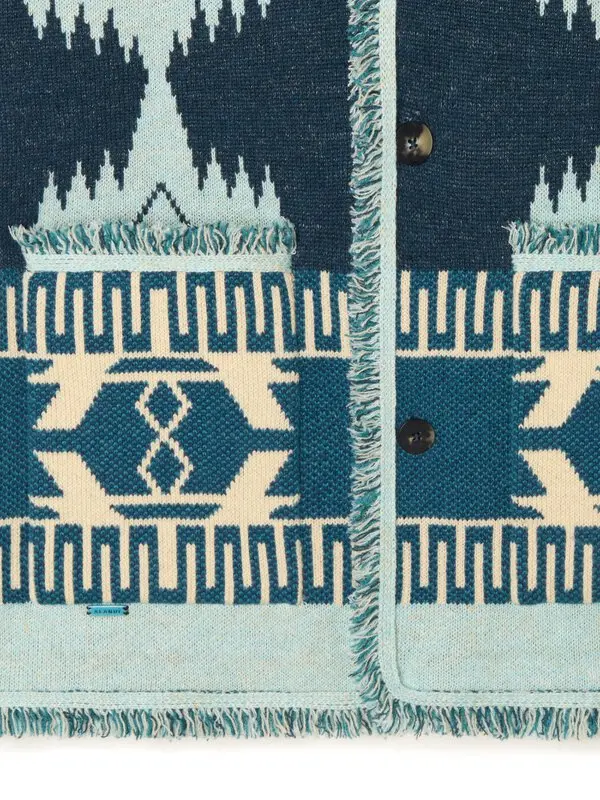 Alanui Icon Jacquard Cardigan - Blue