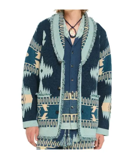 Alanui Icon Jacquard Cardigan - Blue