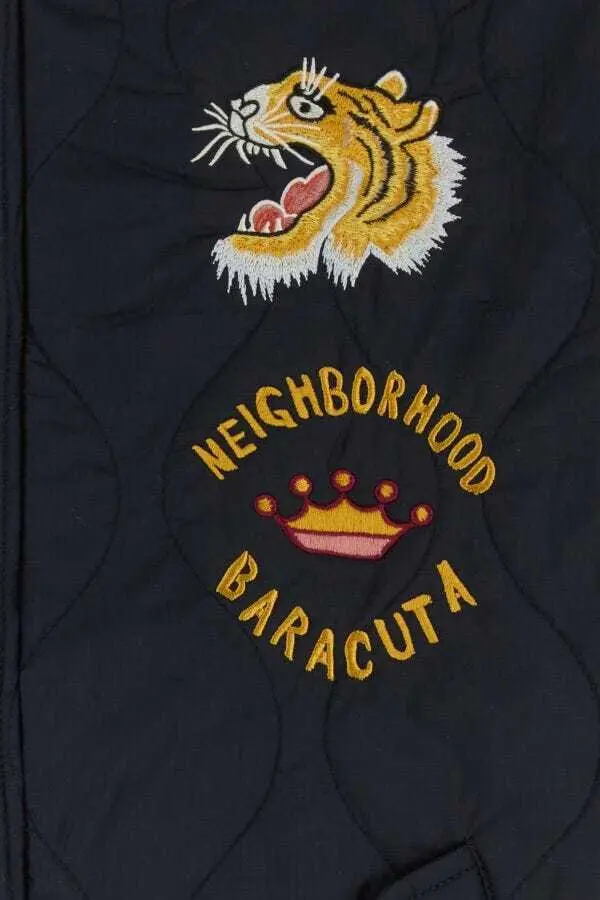 BARACUTA England Embroidered Quilted Jacket - Navy Blue
