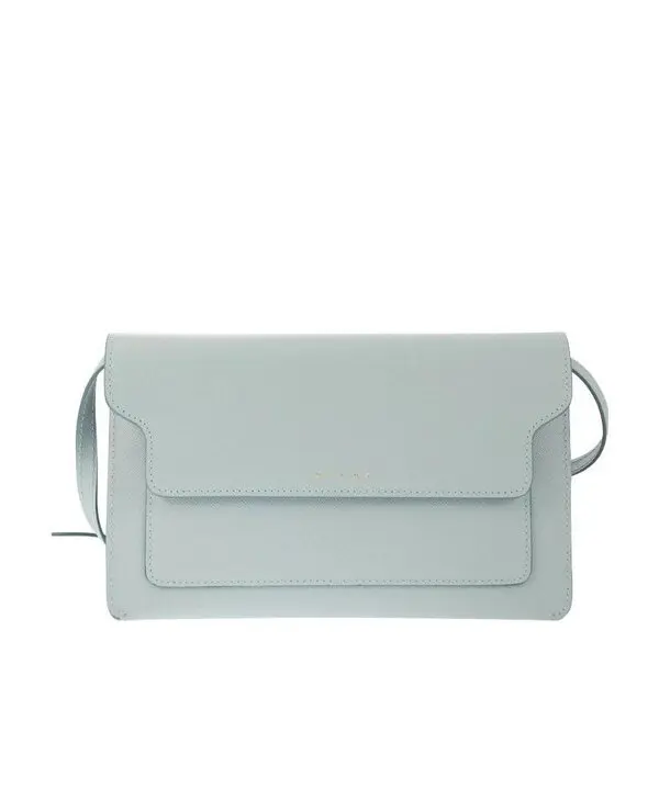 Marni Logo-print Leather Crossbody Bag - Green