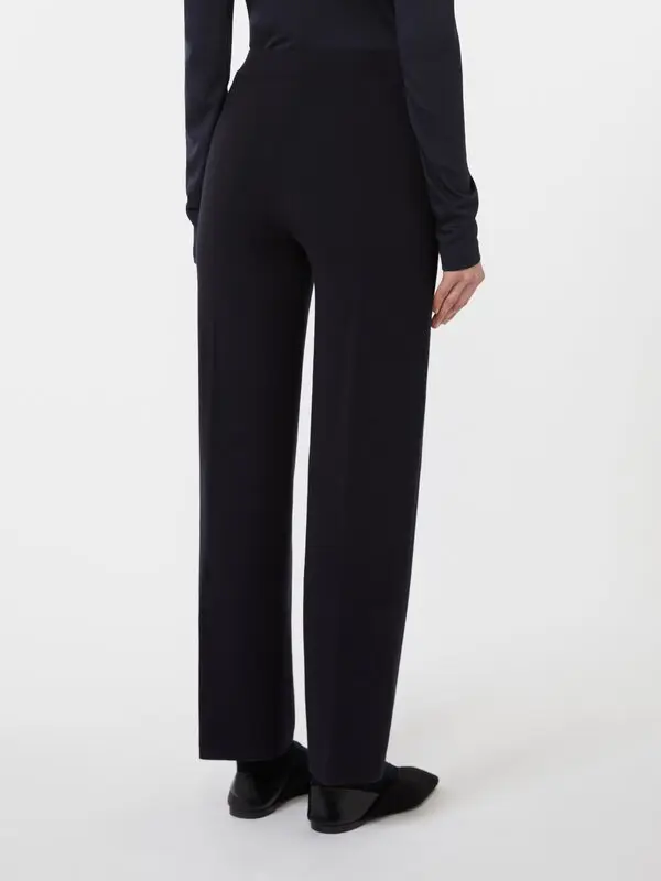 Max Mara Viscose And Wool Trousers - Navy Blue