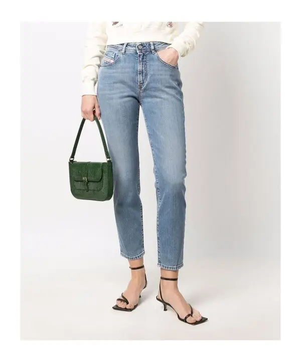 DIESEL® High Waist Straight-leg Jeans - Blue