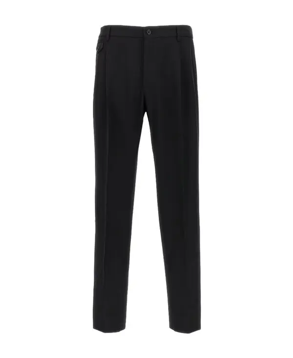 Dolce & Gabbana Pleated Trousers With Elastic Waistband - Black