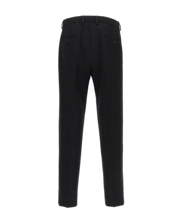 Dolce & Gabbana Pleated Trousers With Elastic Waistband - Black