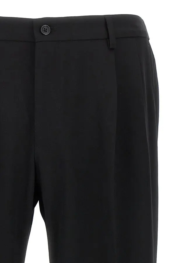 Dolce & Gabbana Pleated Trousers With Elastic Waistband - Black