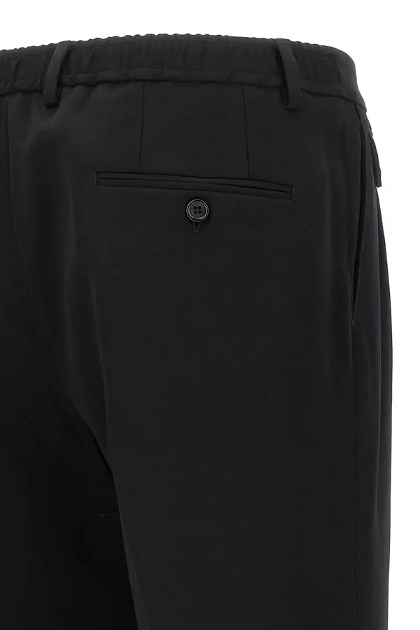 Dolce & Gabbana Pleated Trousers With Elastic Waistband - Black