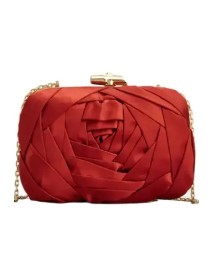 ROGER VIVIER Rose Clutch In Satin