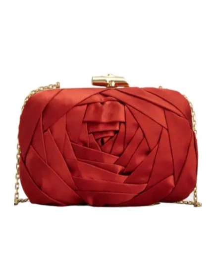 ROGER VIVIER Rose Clutch In Satin