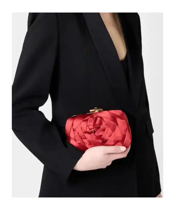 ROGER VIVIER Rose Clutch In Satin