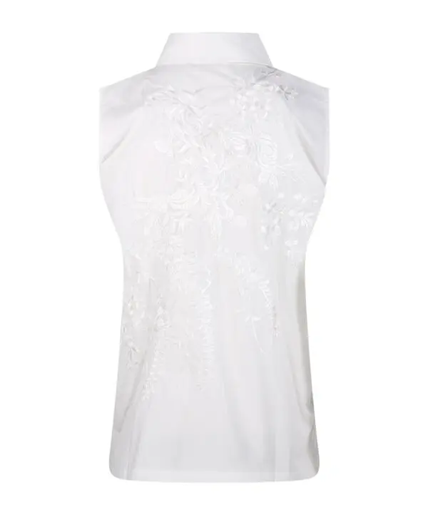 P.a.r.o.s.h Sleeveless Embroidered Shirt - White