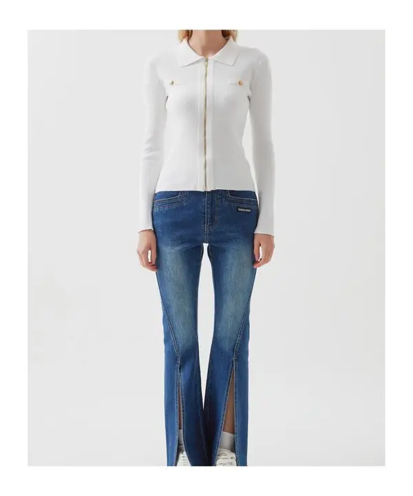 Marissa Chiara Zip-up Jacket With Lapel Collar