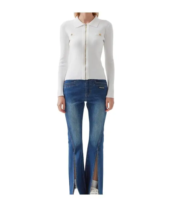 Marissa Chiara Zip-up Jacket With Lapel Collar