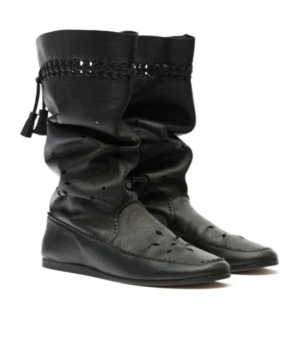 Isabel Marant Étoile Tassel Braided Perforated Detail Boots - Black