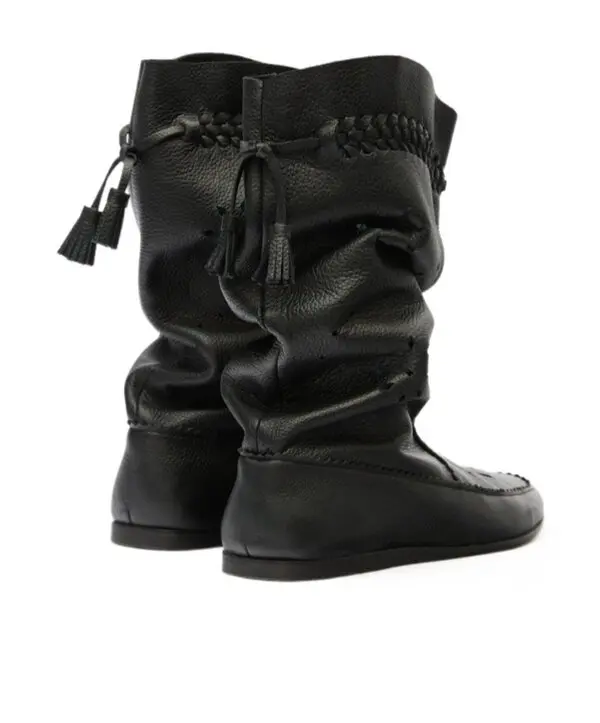 Isabel Marant Étoile Tassel Braided Perforated Detail Boots - Black