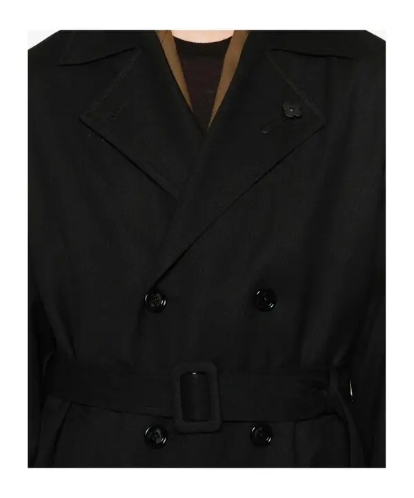 LARDINI Belted Double-breasted Coat
