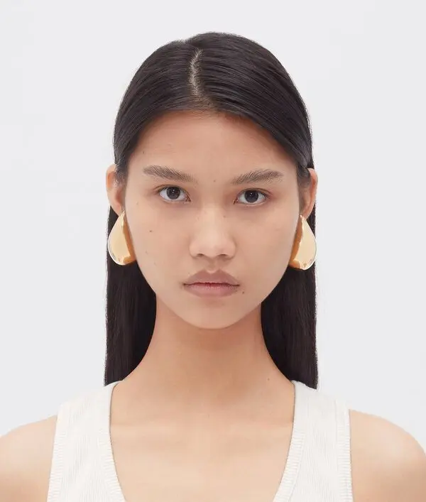 Bottega Veneta Drop Earrings In Polished 925 Silver - Yellow