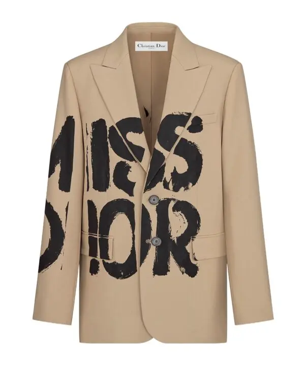Dior Single Breasted Graphic Print Blazer