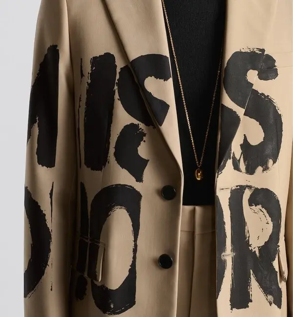 Dior Single Breasted Graphic Print Blazer