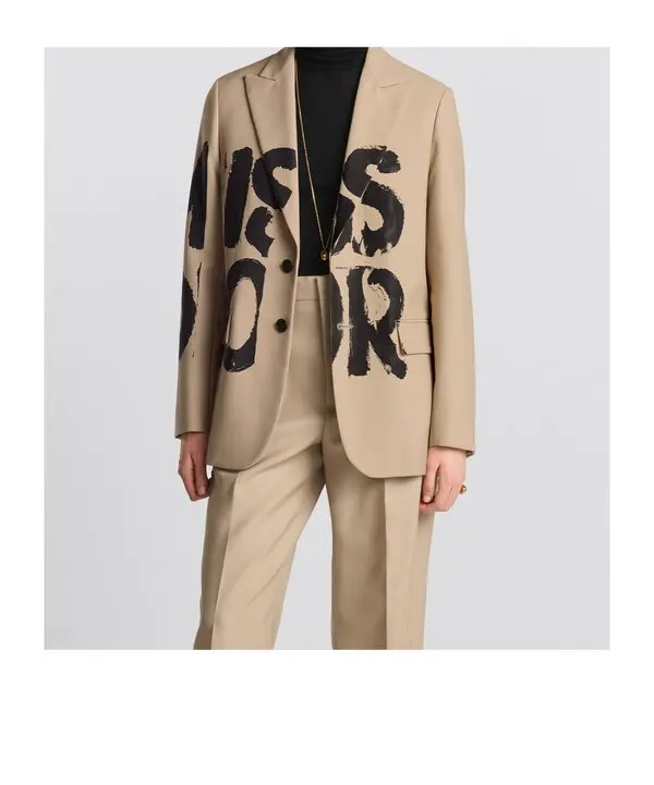 Dior Single Breasted Graphic Print Blazer