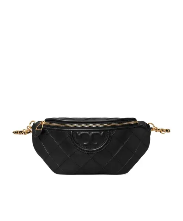 Tory Burch Fleming Logo Embossed Belt Bag - Black