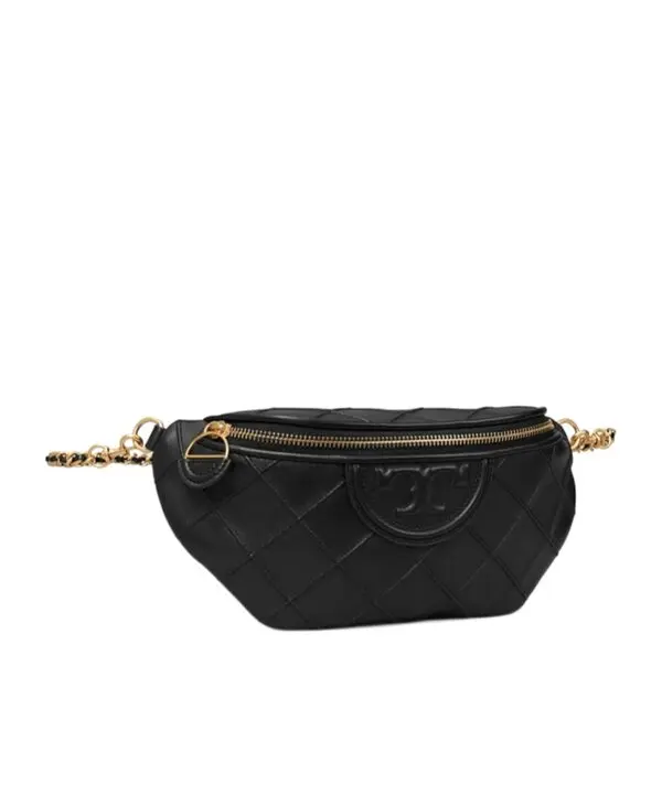 Tory Burch Fleming Logo Embossed Belt Bag - Black