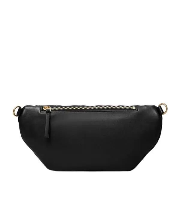 Tory Burch Fleming Logo Embossed Belt Bag - Black