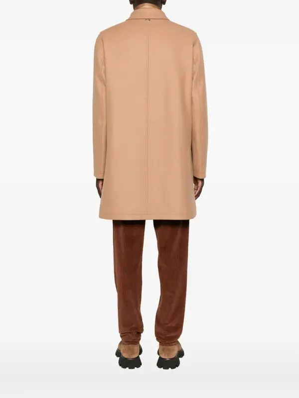 Herno Button-fastening Wool-blend Coat - Nude