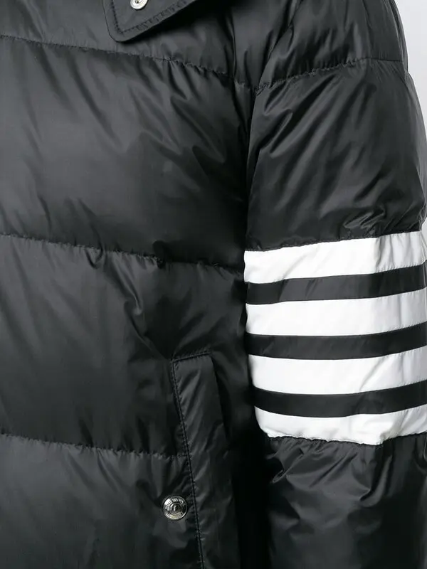 Thom Browne 4-stripe Padded Hooded Coat - Black
