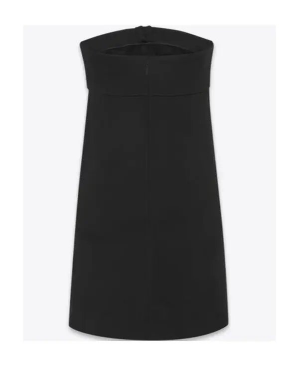Saint Laurent Bow-detailed Strapless Zipped Mini Dress