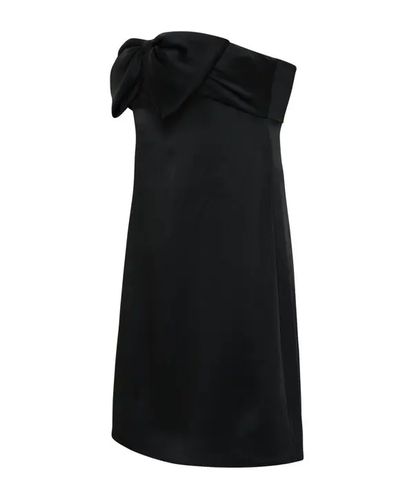 Saint Laurent Bow-detailed Strapless Zipped Mini Dress