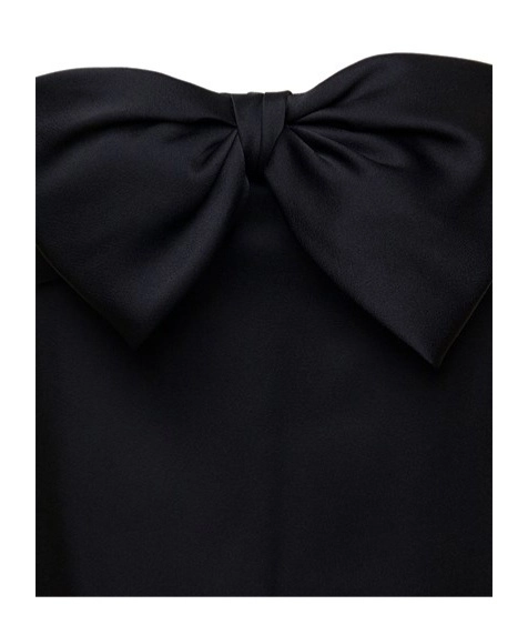 Saint Laurent Bow-detailed Strapless Zipped Mini Dress
