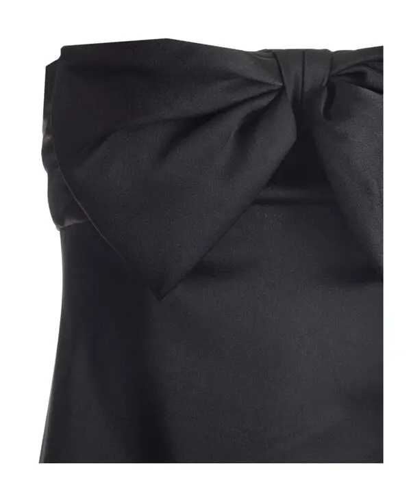 Saint Laurent Bow-detailed Strapless Zipped Mini Dress