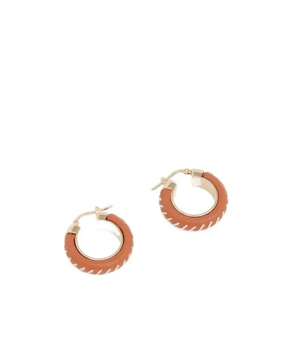 Chloé Leather Hoop Earrings - Yellow