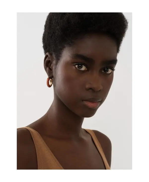 Chloé Leather Hoop Earrings
